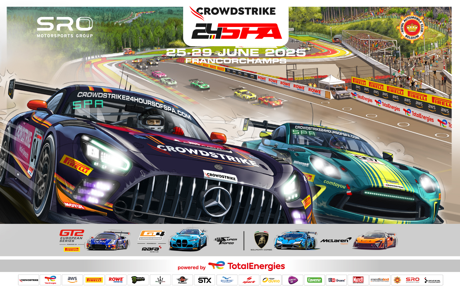 Un peloton record prêt pour la 77e édition des CrowdStrike 24 Hours of Spa | CrowdStrike 24 ...